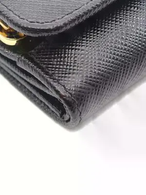 Prada 2010s Logo Leather Trifold Wallet