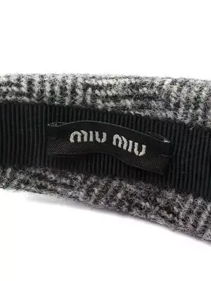 Miu Miu Tweed Logo Headband