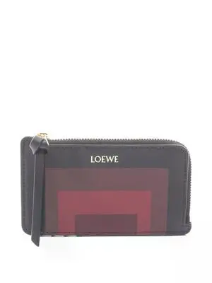 Loewe X Albers 2020s Leather Zip Card Holder - Black