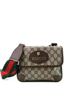 Gucci Neo Vintage Flap Messenger Bag Gg Coated Canvas Small - Brown