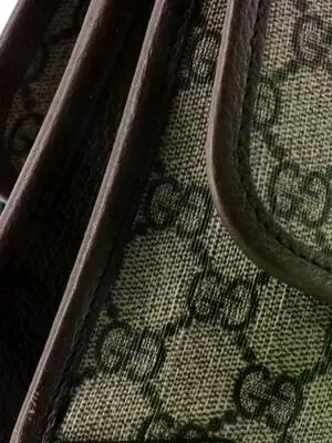 Gucci Neo Vintage Flap Messenger Bag Gg Coated Canvas Small - Brown