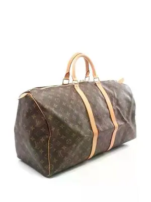 LOUIS VUITTON Keepall 55 Leather Tote Bag