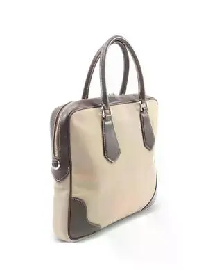 Prada 2000s Canvas And Leather Tote Bag