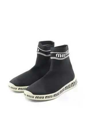 Miu Miu 2010s Knit-socks Logo Sneakers