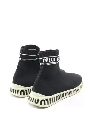 Miu Miu 2010s Knit-socks Logo Sneakers