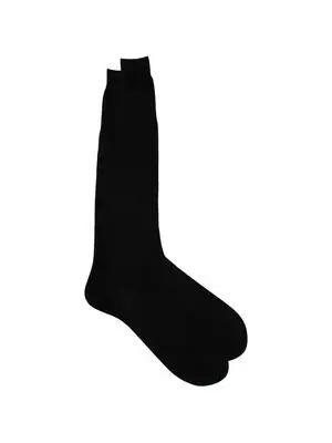 Zegna Plain Knee-length Socks - Black