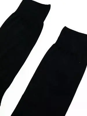 Zegna Logo-embroidered Socks - Black