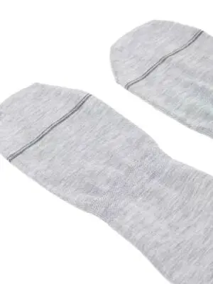 Zegna Logo-embroidered Socks - Grey