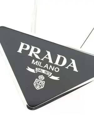 Prada 2020s Triangle-logo Keyring - Black