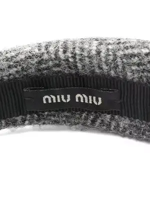 Miu Miu Tweed Headband With Logo