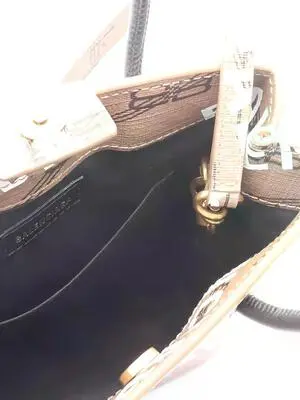 Balenciaga 2010s Bb Monogram Leather Tote Bag
