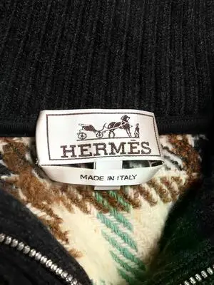 Hermès 2010s Half-zip Checked Top