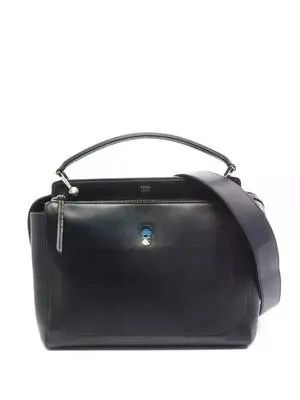 Fendi 2000s Dot Com Leather Tote - Black