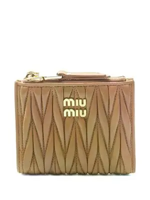 Miu Miu 2010s Matelasse Bi-fold Leather Wallet - Neutrals