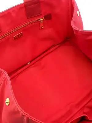 Prada 2000s Canapa Canvas Tote Bag - Red