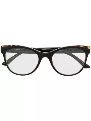 Prada Tortoiseshell Cat-eye Frame Glasses - Black
