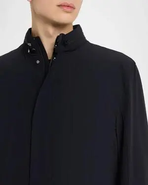 Corneliani Nylon Blend Caban Coat - Navy
