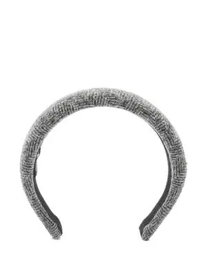 Miu Miu Tweed Logo Headband - Grey