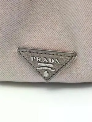 Prada 2000s Studded Canapa Tote Bag