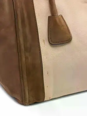 Prada Canvas And Suede Tote Bag