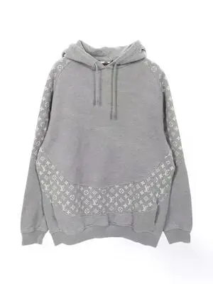 LOUIS VUITTON Monogram Panel Hoodie - Grey