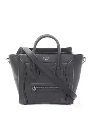Celine 2000s Leather Tote Bag - Black