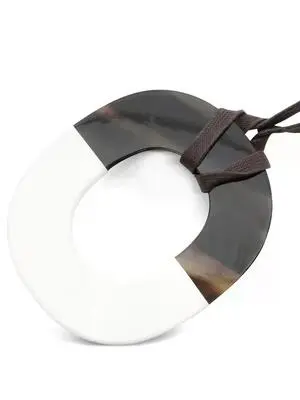 Hermès 2010s Buffalo Horn Pendant Necklace