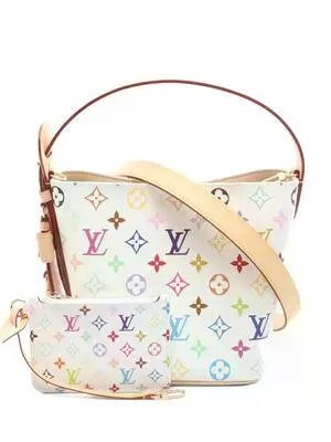 LOUIS VUITTON 2010's Monogram Leather Shoulder Bag - White