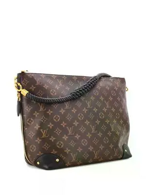 LOUIS VUITTON Triangle Softy Hobo Bag Reverse Monogram Canvas