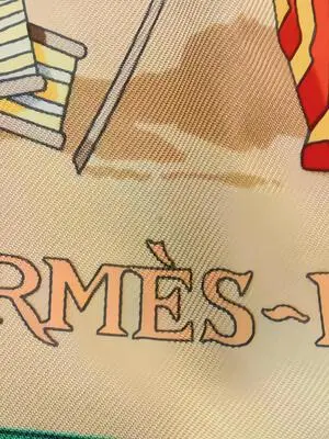 Hermès 10s Printed Silk Scarf