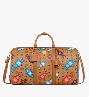 Mcm Ottomar Weekender Bag In Rabot Visetos - Cognac