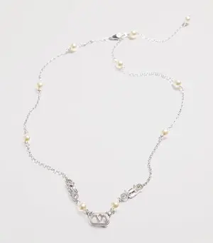 Valentino Garavani Vlogo Faux Pearl Necklace