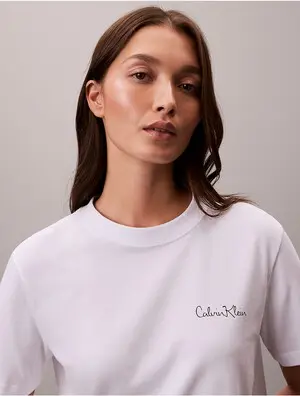 Calvin Klein Small Script Logo Classic T-shirt - Brilliant White