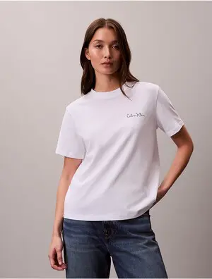 Calvin Klein Small Script Logo Classic T-shirt - Brilliant White