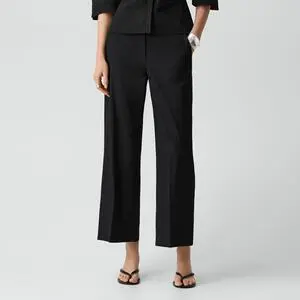 Theory Classic Straight Pant In Good Linen - Black