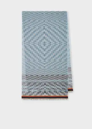 Paul Smith Optical Diamond' Cotton-modal Scarf - Blue