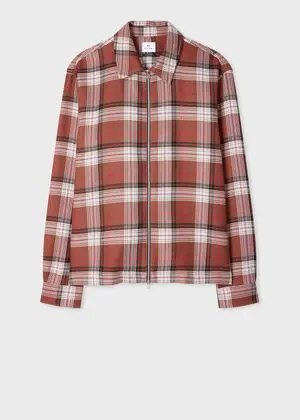 Paul Smith Double-face Cotton Check Zip-front Shirt