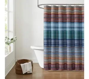 BROOKLYN LOOM Yarn Dye Stripe Shower Curtain - One-color