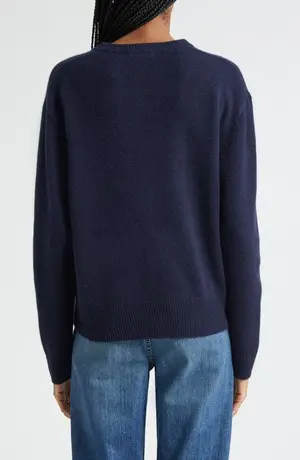 SPORTY & RICH Src Monogram Cashmere & Wool V-neck Sweater
