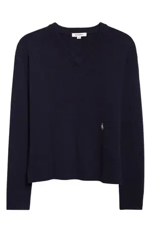 SPORTY & RICH Src Monogram Cashmere & Wool V-neck Sweater