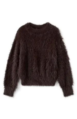 Mango Toby Faux Fur Cropped Sweater