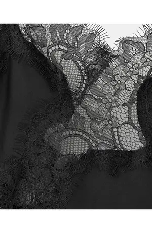Mango Lace Asymmetric Camisole Dress - Black