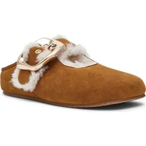 Steve Madden Cloudy Faux Shearling Mule - Chestnut