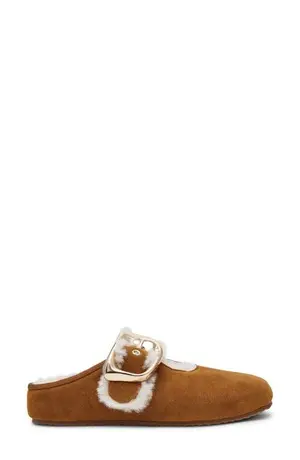 Steve Madden Cloudy Faux Shearling Mule - Chestnut