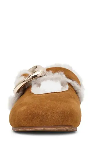 Steve Madden Cloudy Faux Shearling Mule - Chestnut