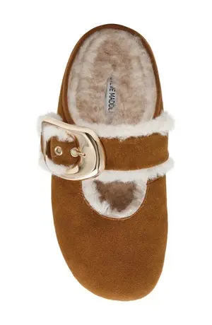 Steve Madden Cloudy Faux Shearling Mule - Chestnut