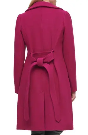 Karl Lagerfeld Paris Wool-blend Belted Wrap Coat
