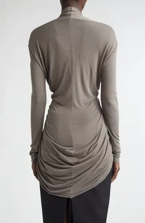 Rick Owens Radiance Gathered Jersey Top - Dust