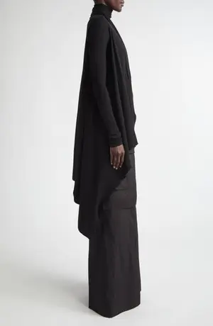 Rick Owens Open Front Virgin Wool Cardigan - Black
