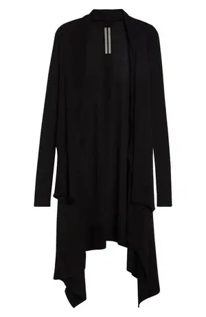 Rick Owens Open Front Virgin Wool Cardigan - Black